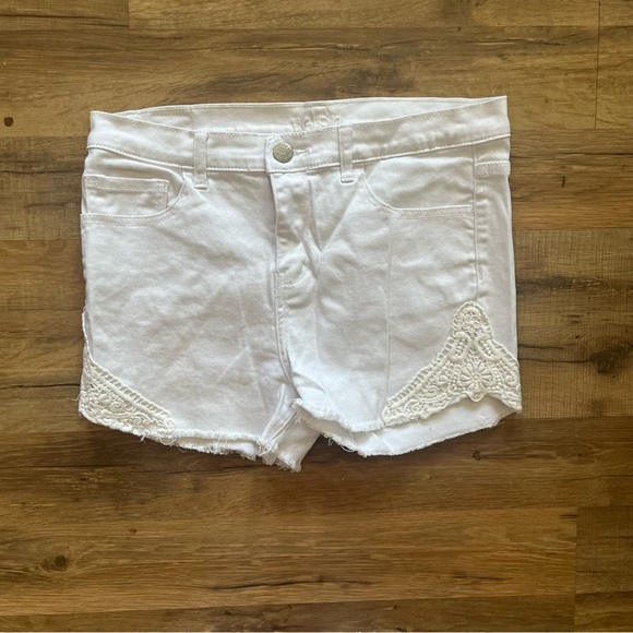 Shorts | White Shorts With Ivory Lace On Sides | Poshmark